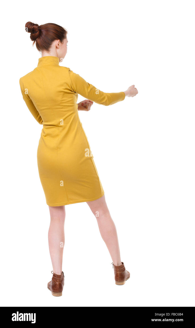 Back View Standing Woman Pulling High Resolution Stock Photography and ...