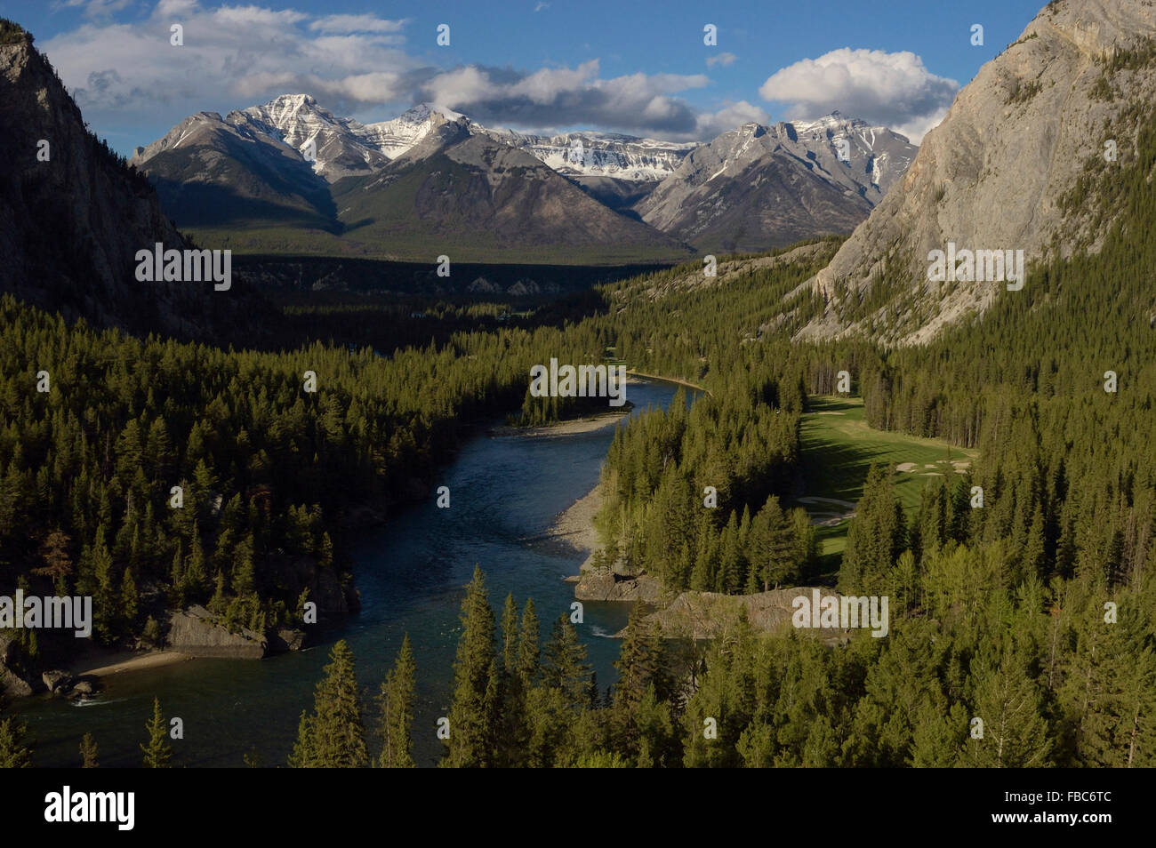 Fairmont Banff Springs Hotel Golf Course and view of The Bow River ...
