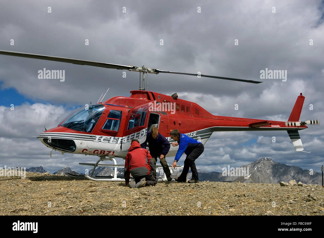 Heli-hiking at the Canadian Rockies. Canada Stock Photo - Alamy