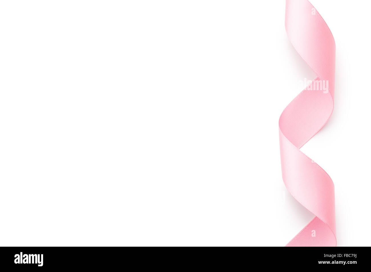 the pink ribbon curls on a white background Stock Photo - Alamy