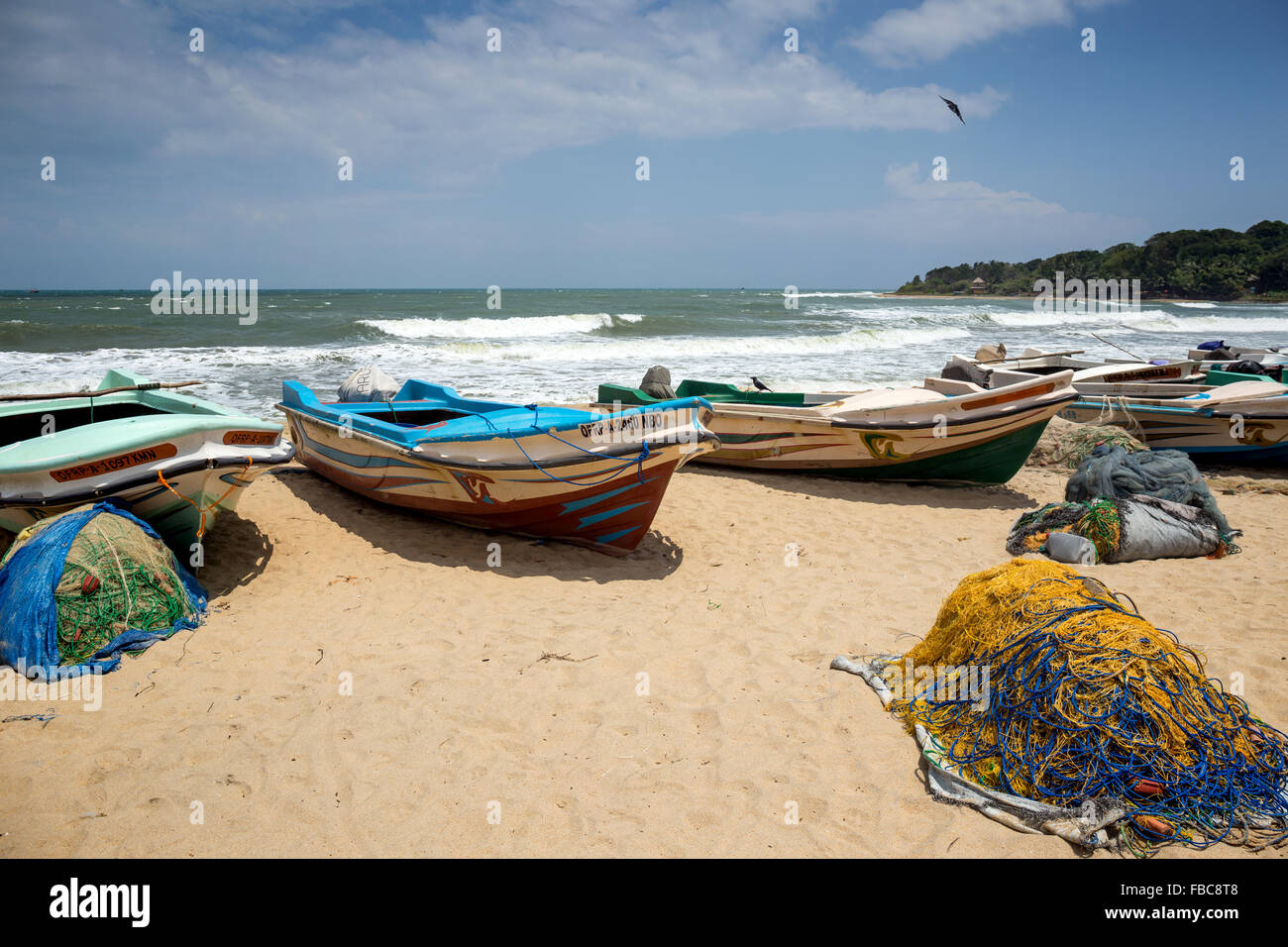fishing boats on the Arugam bay, Ampara district, Eastern Provincie ...