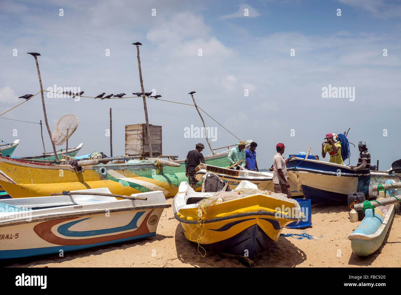 fishing boats on the Arugam bay, Ampara district, Eastern Provincie ...