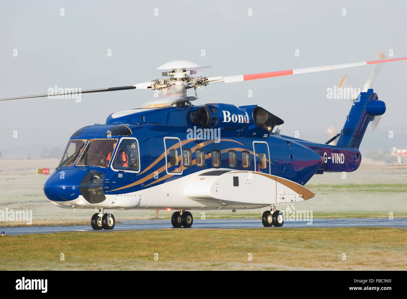 Helicopter at Aberdeen airport, Scotland, UK Stock Photo - Alamy