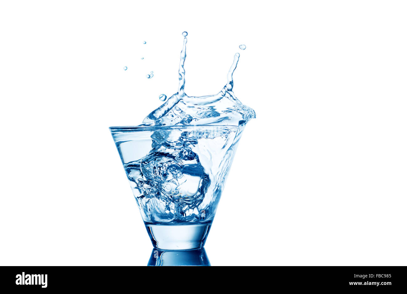 water splash in glasses isolated on white Stock Photo - Alamy