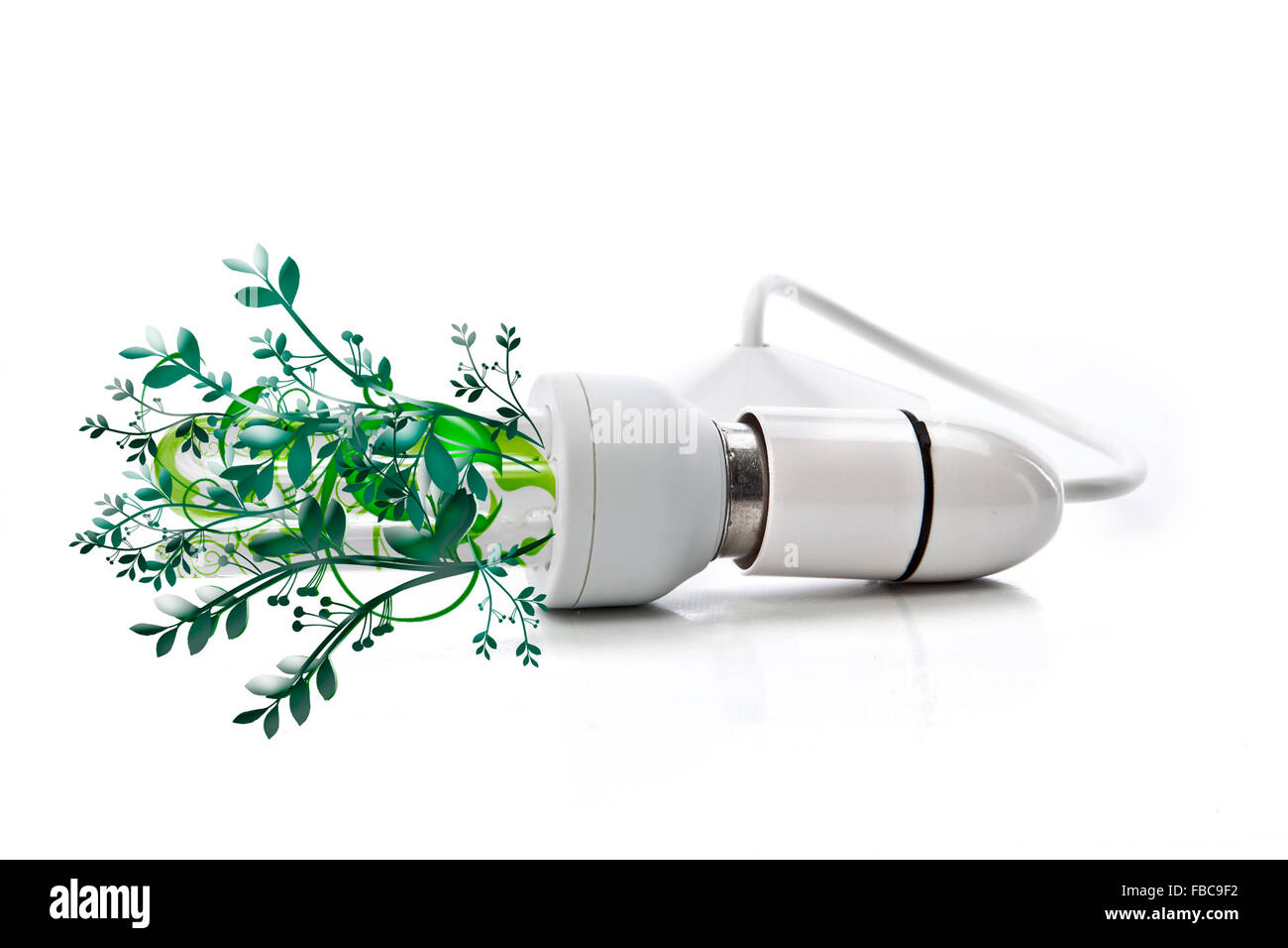 Energy saving fluorescent light bulb on white background Stock Photo ... Energy saving fluorescent light bulb on white background Stock Photo ...