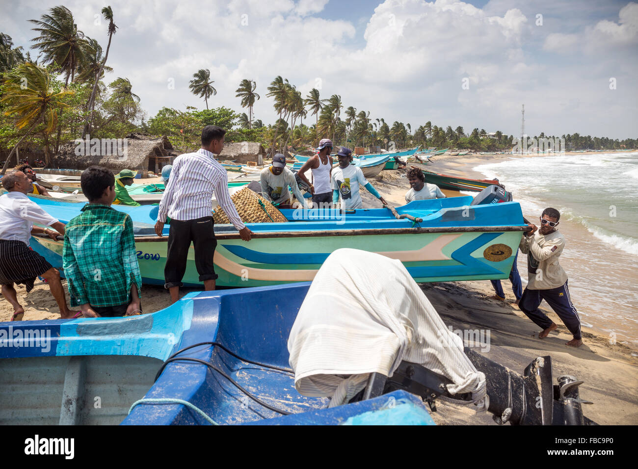 fishing boats on the Arugam bay, Ampara district, Eastern Provincie ...