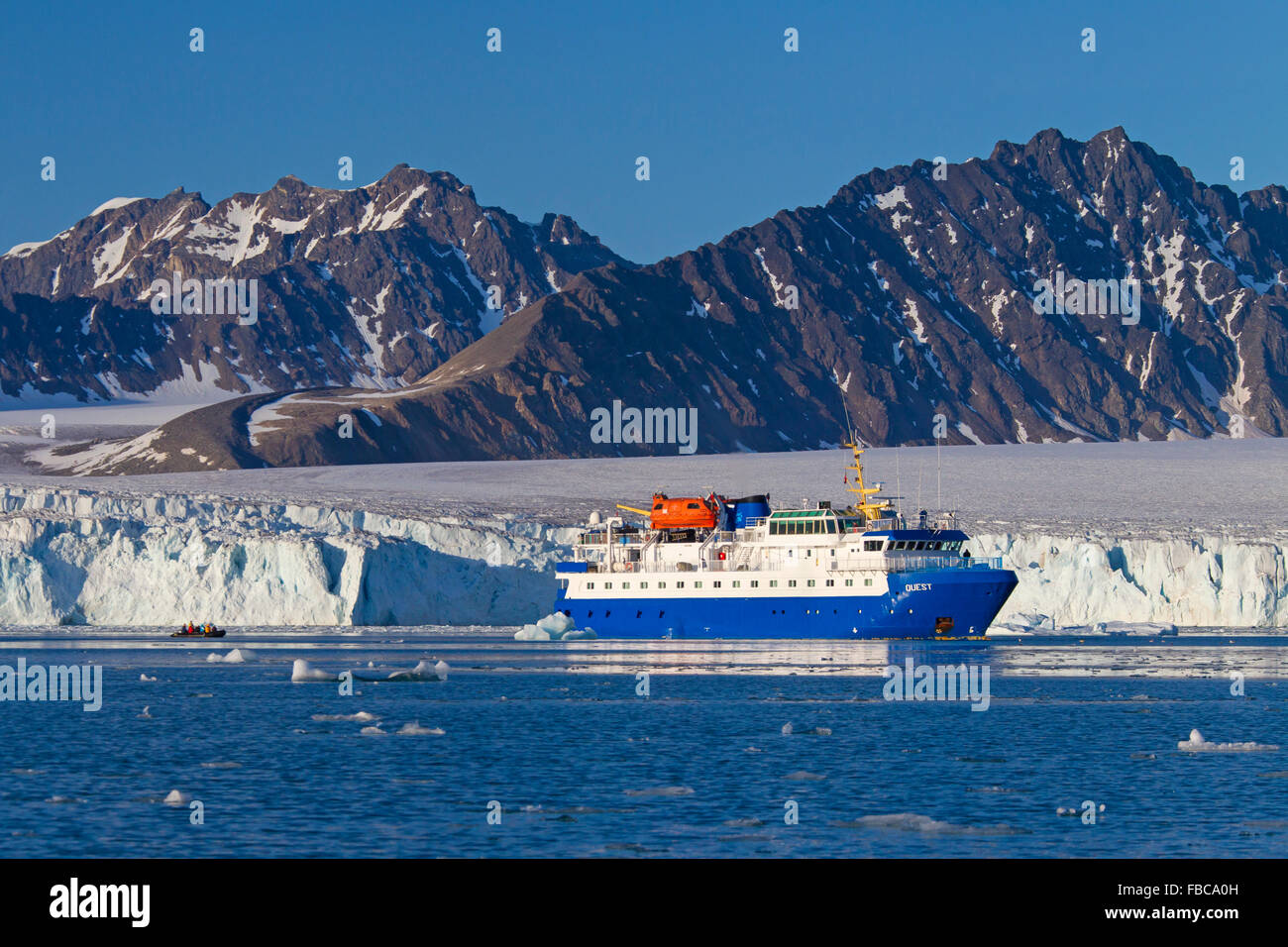 Expedition ship M/S Quest in the Lilliehöökfjorden, fjord branch of ...