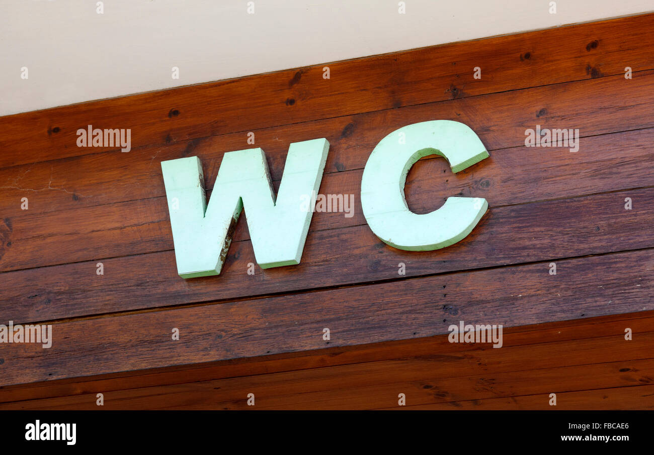 Letter WC on wooden planks Stock Photo - Alamy