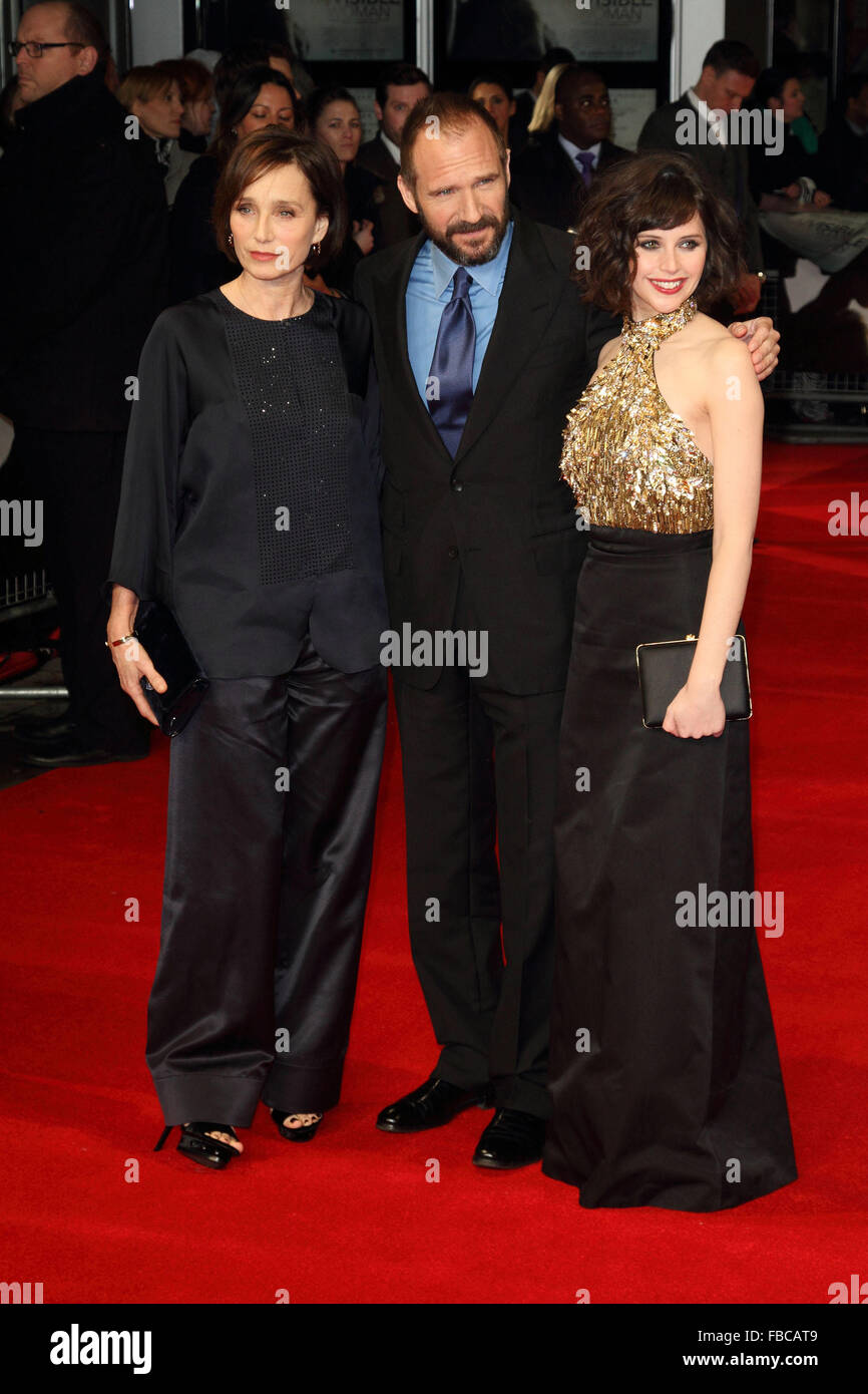 London, UK. 270114.. Kristin Scott Thomas, Ralph Fiennes and Felicity ...