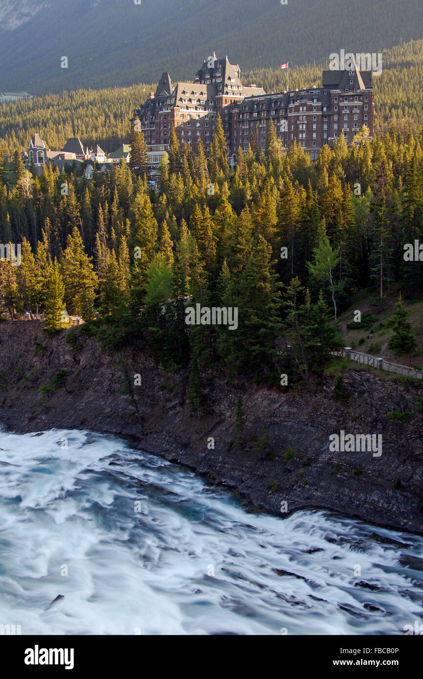 The Banff Springs Hotel in Scottish Baronial style in the Banff National Park, Alberta, Canada ...