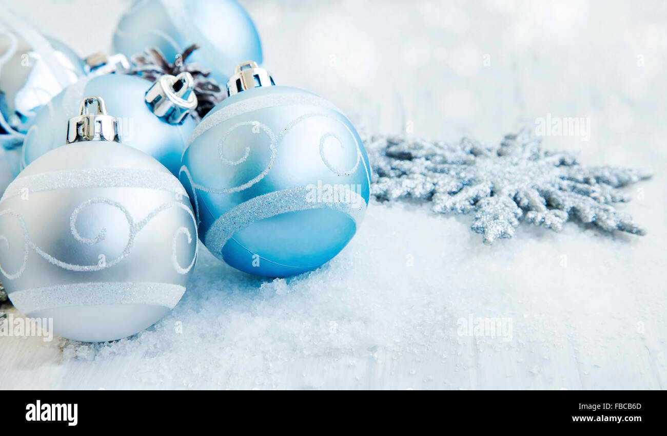 Christmas decoration silver blue balls hi-res stock photography and ...