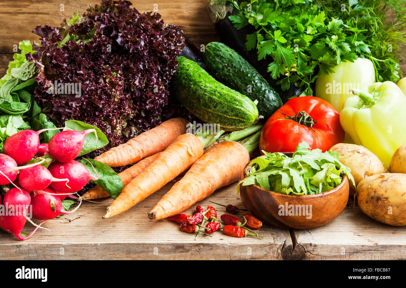 Healthy Bio Vegetables Freshly Picked from the Garden Stock Photo - Alamy