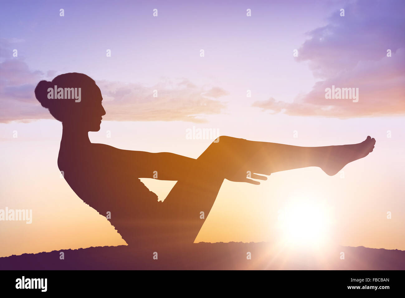 Silhouette of fit person Stock Photo - Alamy