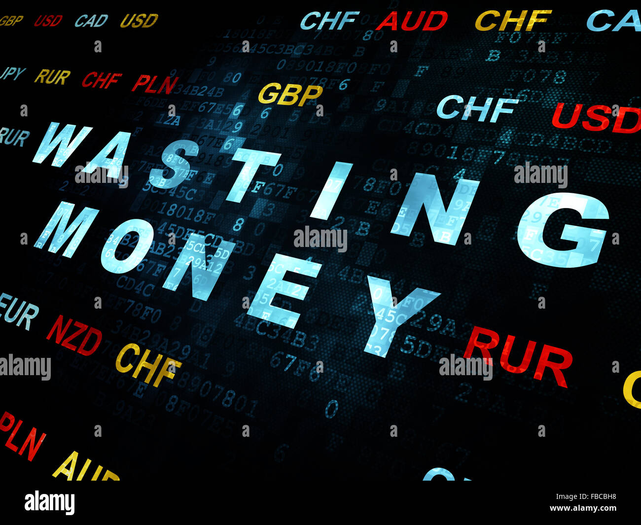 Currency concept: Wasting Money on Digital background Stock Photo - Alamy
