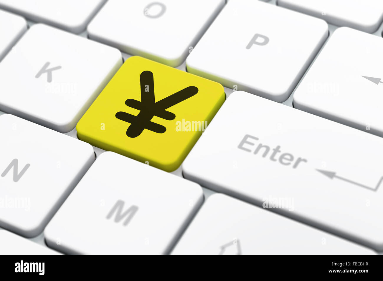 Currency concept: Yen on computer keyboard background Stock Photo - Alamy