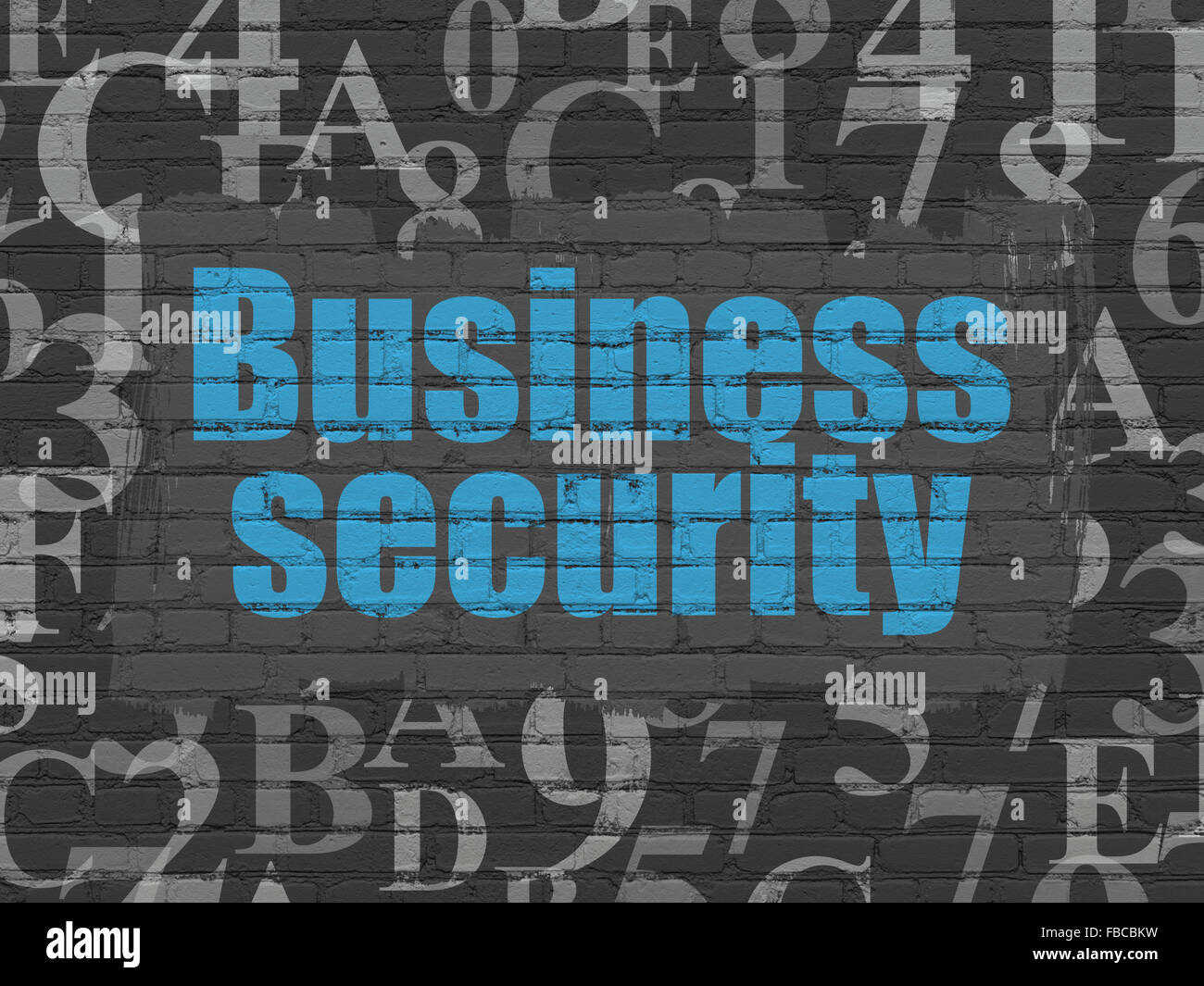 Safety concept: Business Security on wall background Stock Photo - Alamy