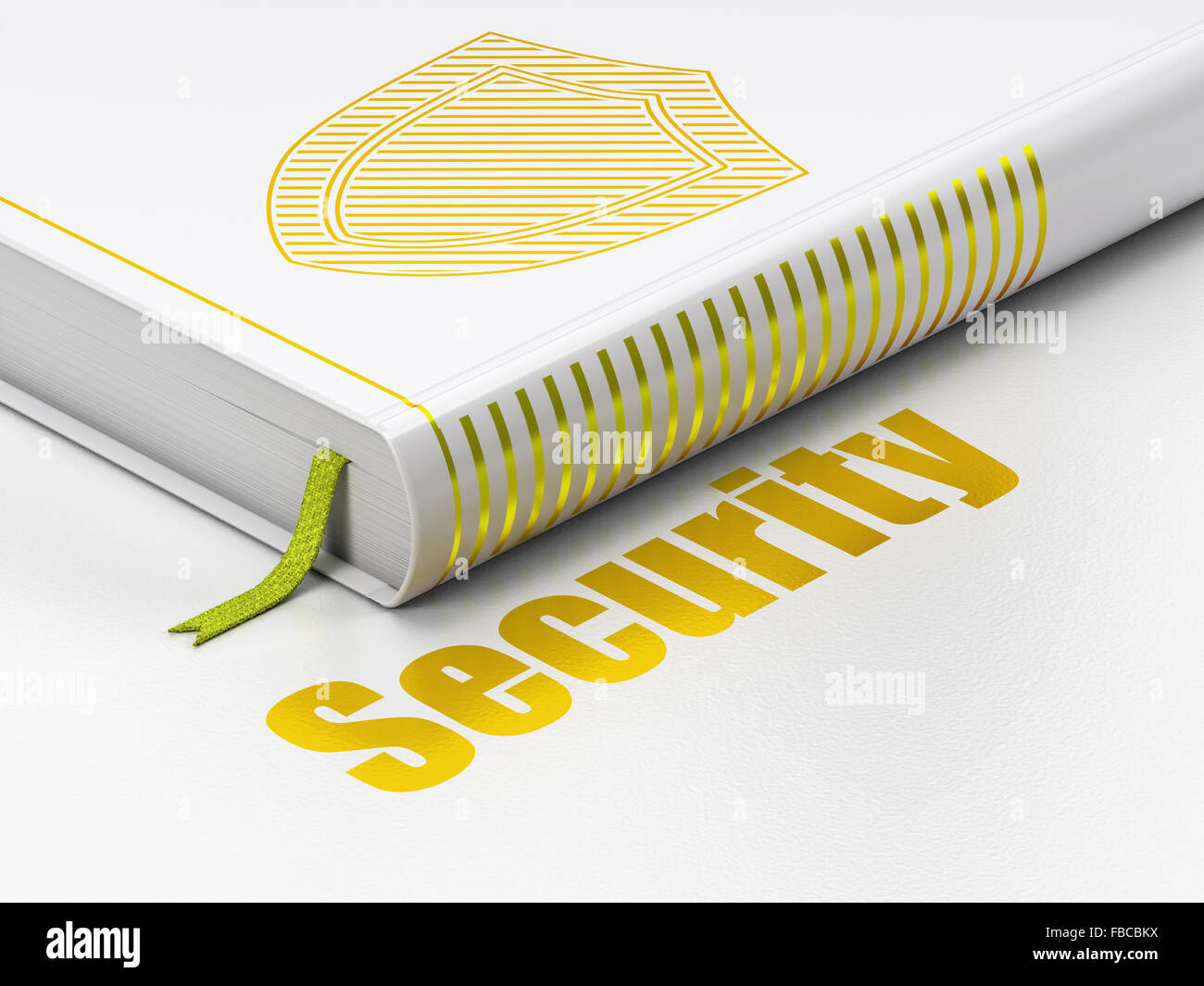 Protection concept: book Shield, Security on white background Stock ...