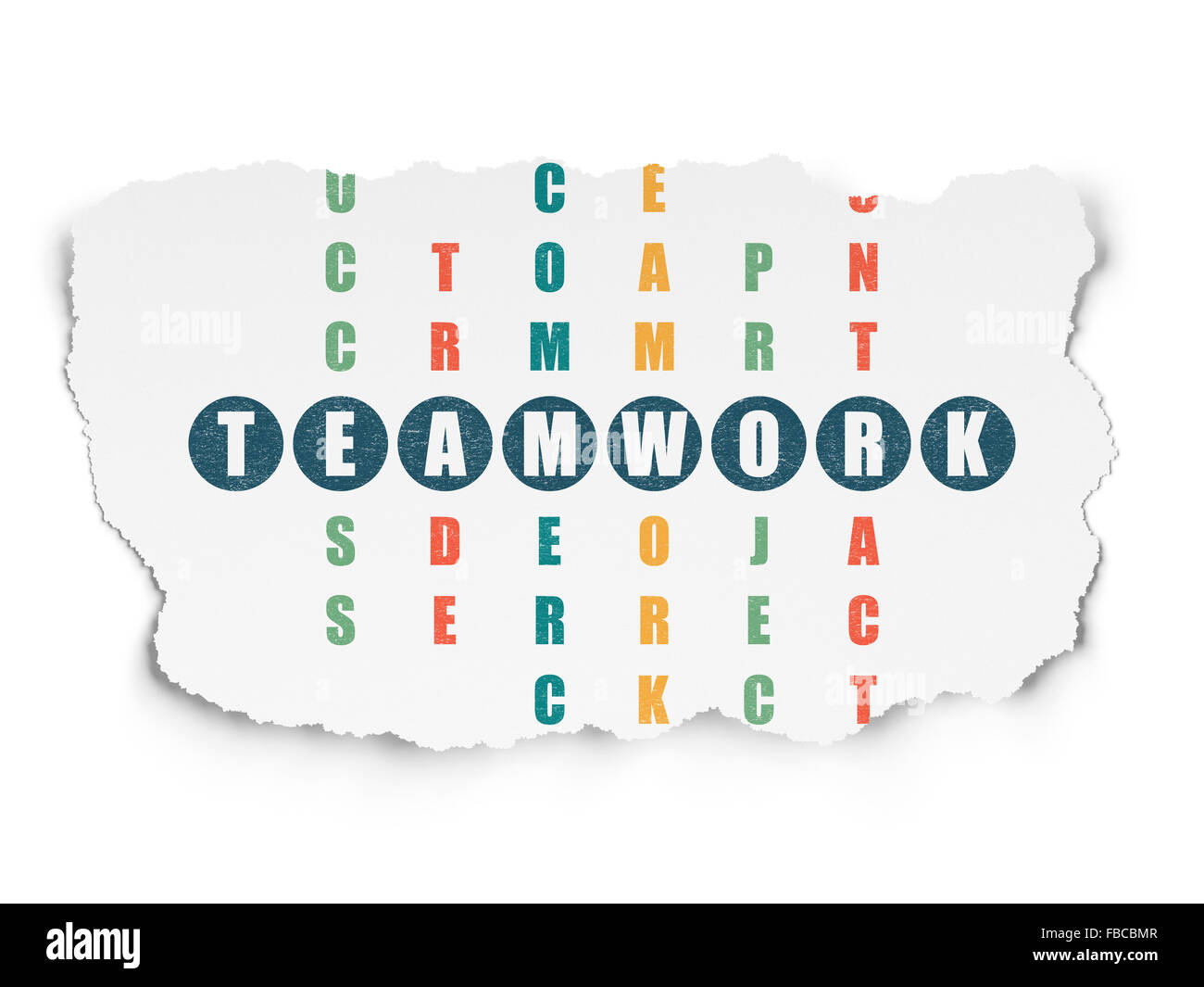 Finance concept: Teamwork in Crossword Puzzle Stock Photo - Alamy