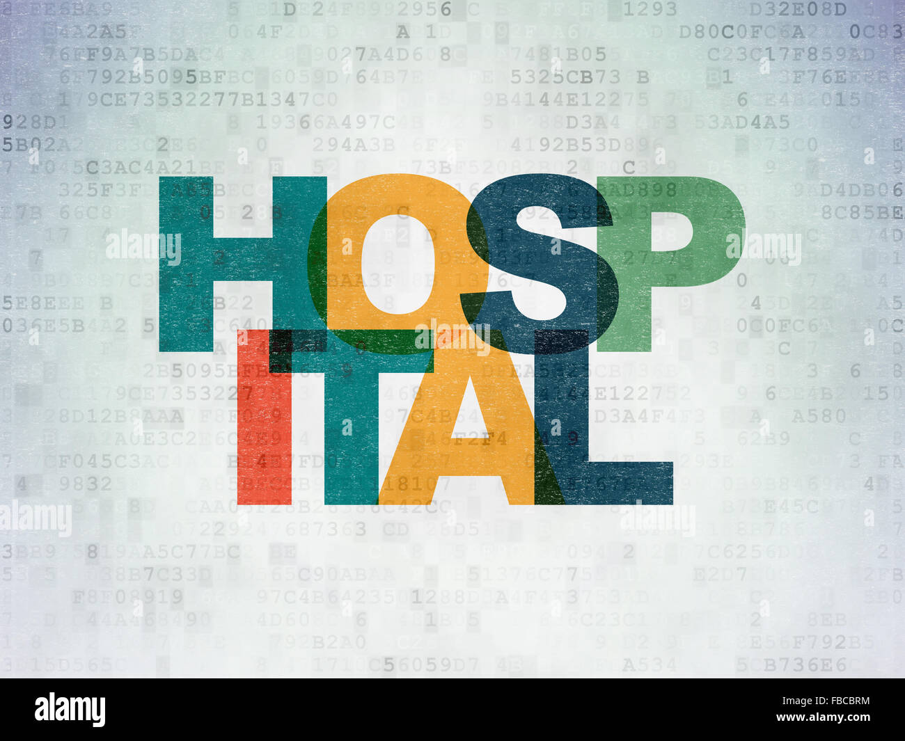 Health concept: Painted multicolor text Hospital on Digital Paper ...