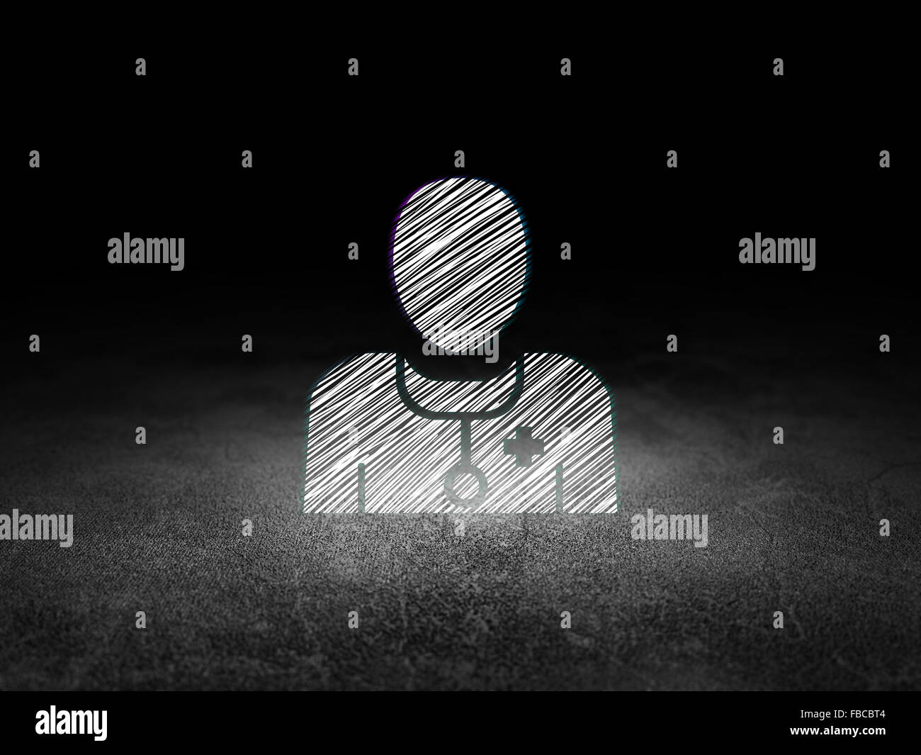 Health concept: Doctor in grunge dark room Stock Photo - Alamy