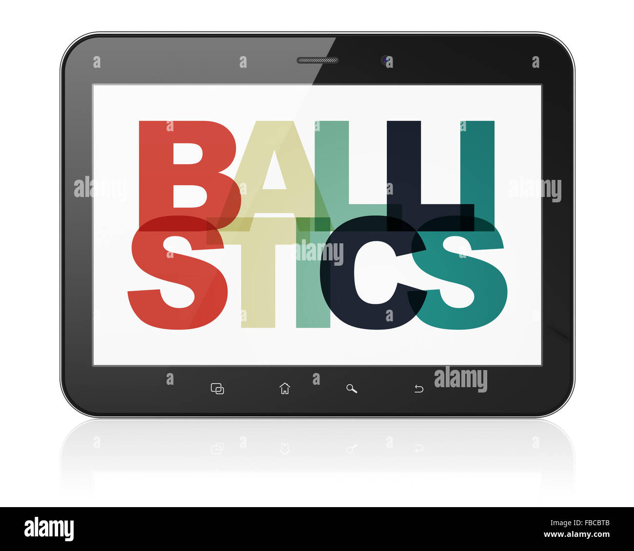 Science concept: Tablet Computer with Ballistics on display Stock Photo ...