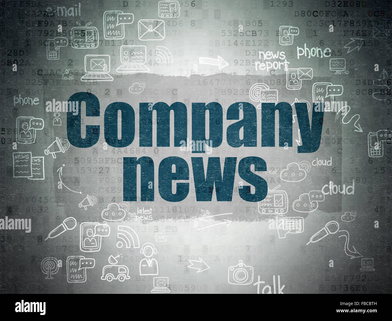 News concept: Painted blue text Company News on Digital Paper ...
