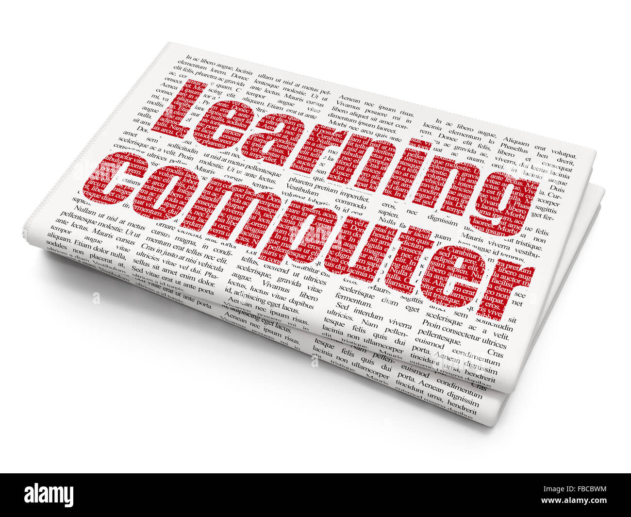 Education concept: Pixelated red text Learning Computer on Newspaper ...