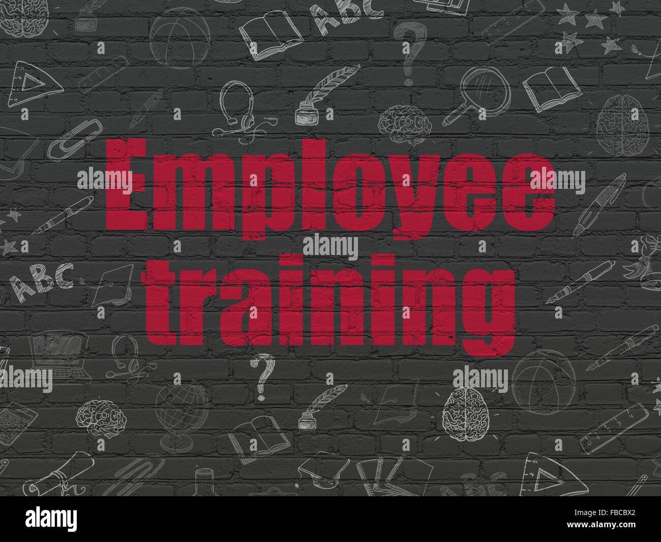 Learning concept: Employee Training on wall background Stock Photo - Alamy