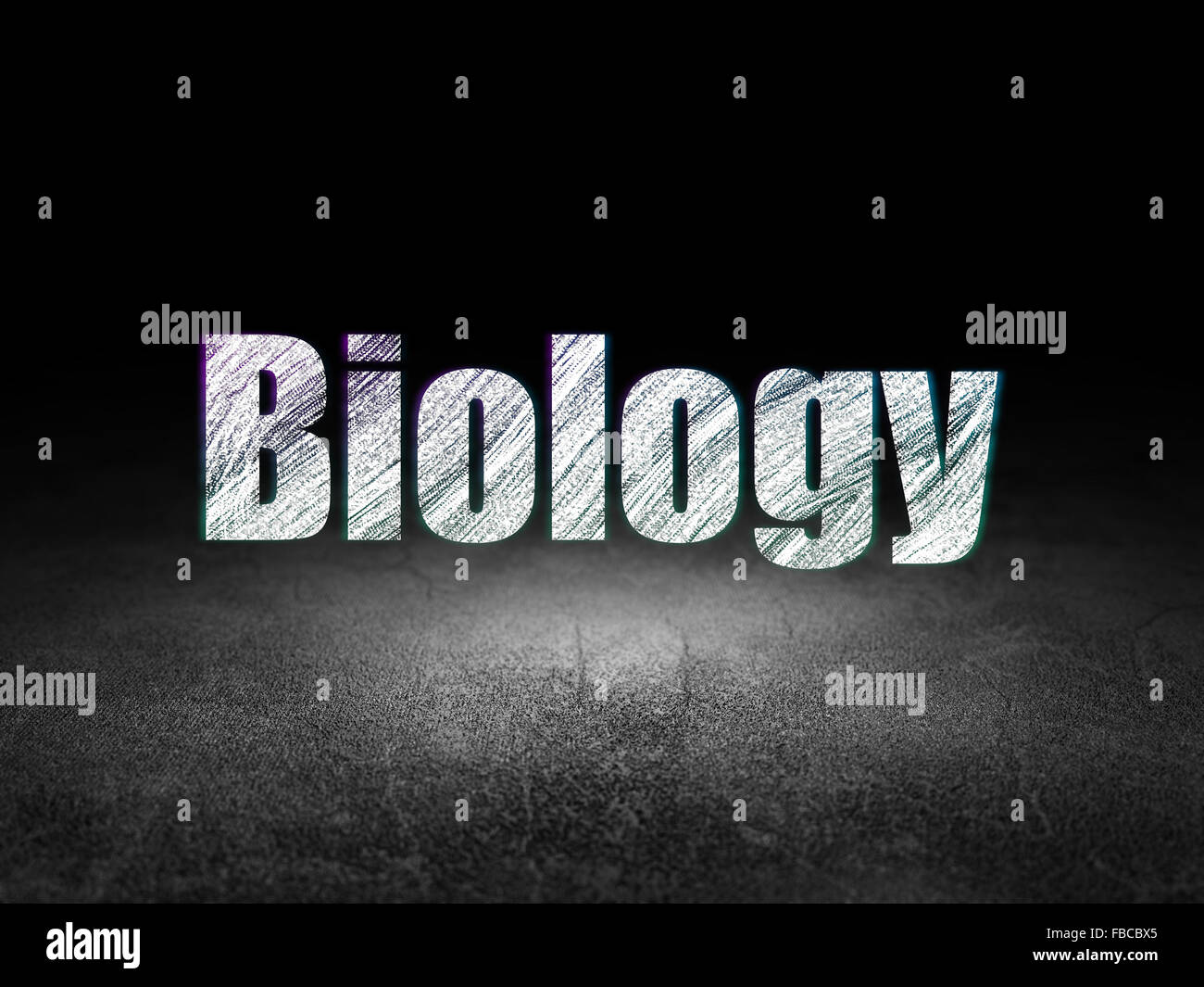 Studying concept: Biology in grunge dark room Stock Photo - Alamy
