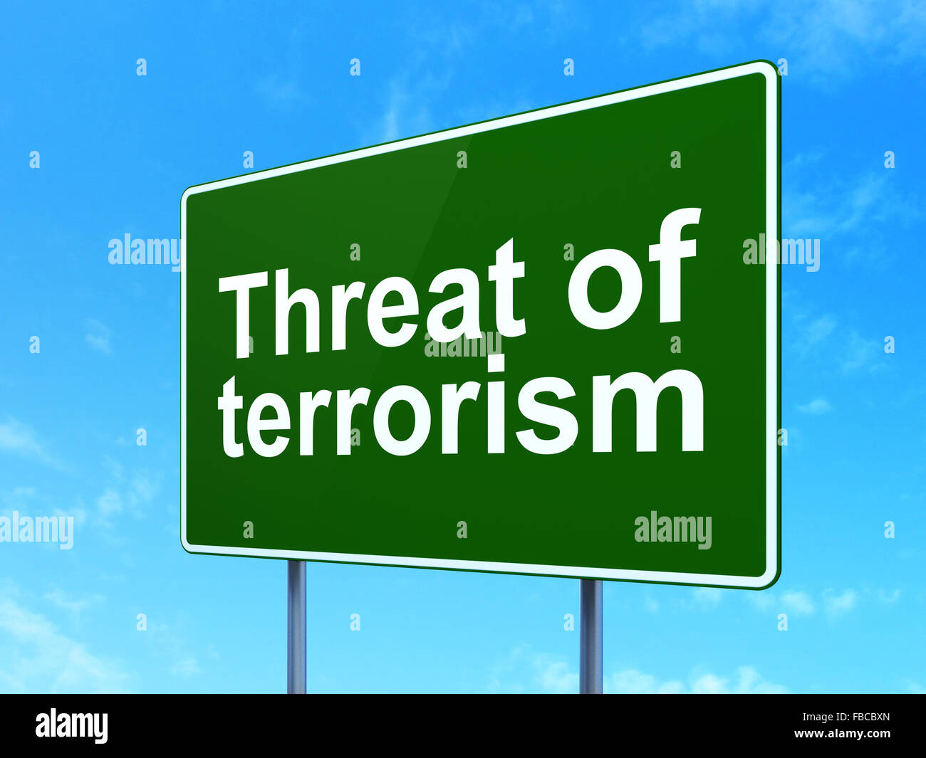 Politics concept: Threat Of Terrorism on road sign background Stock ...