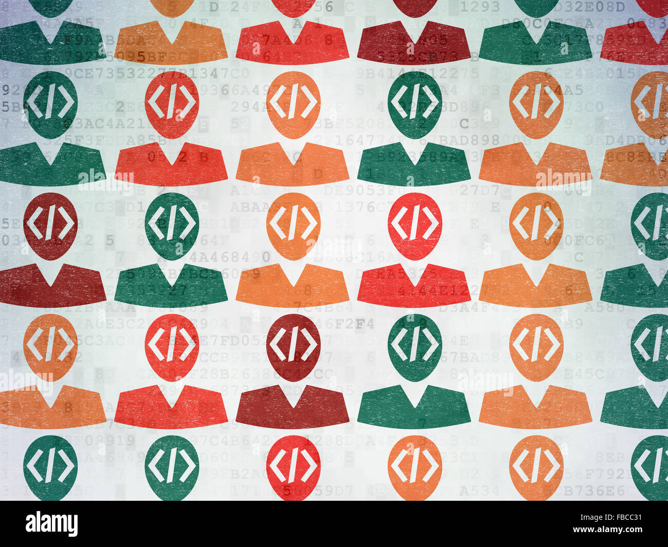 Software concept: Programmer icons on Digital Paper background Stock Photo - Alamy