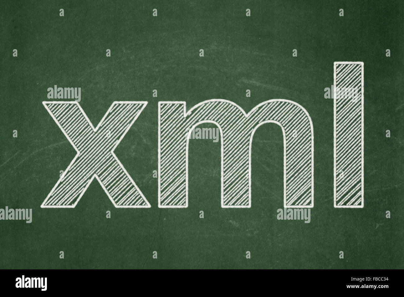 Software concept: Xml on chalkboard background Stock Photo - Alamy