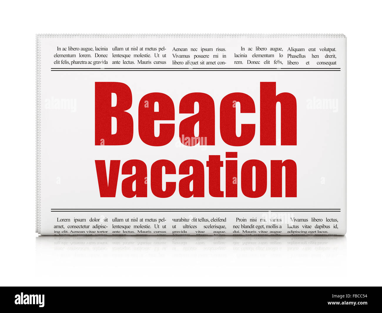 Vacation concept: newspaper headline Beach Vacation Stock Photo - Alamy