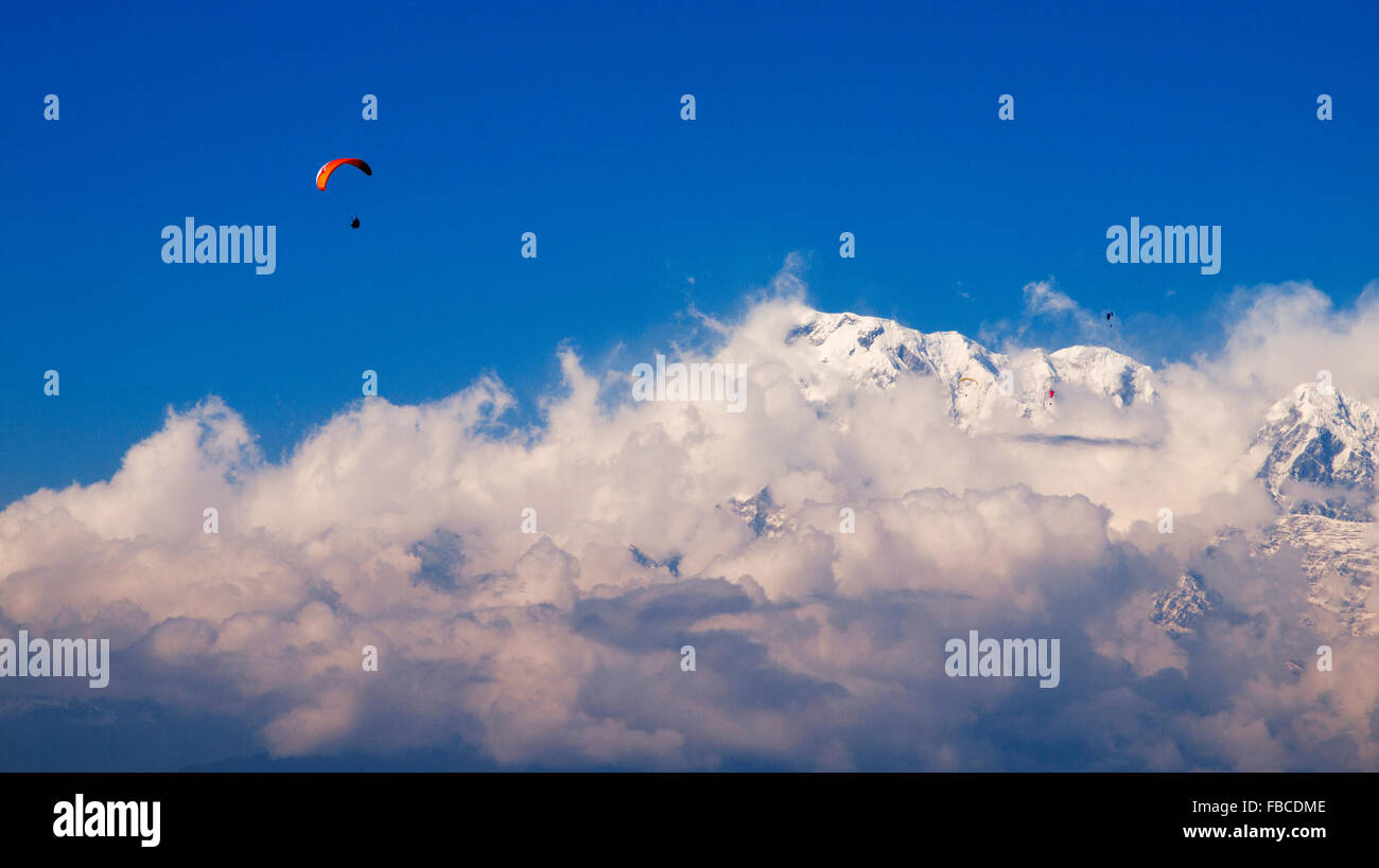Paragliding Annapurna region himalaya Stock Photo - Alamy