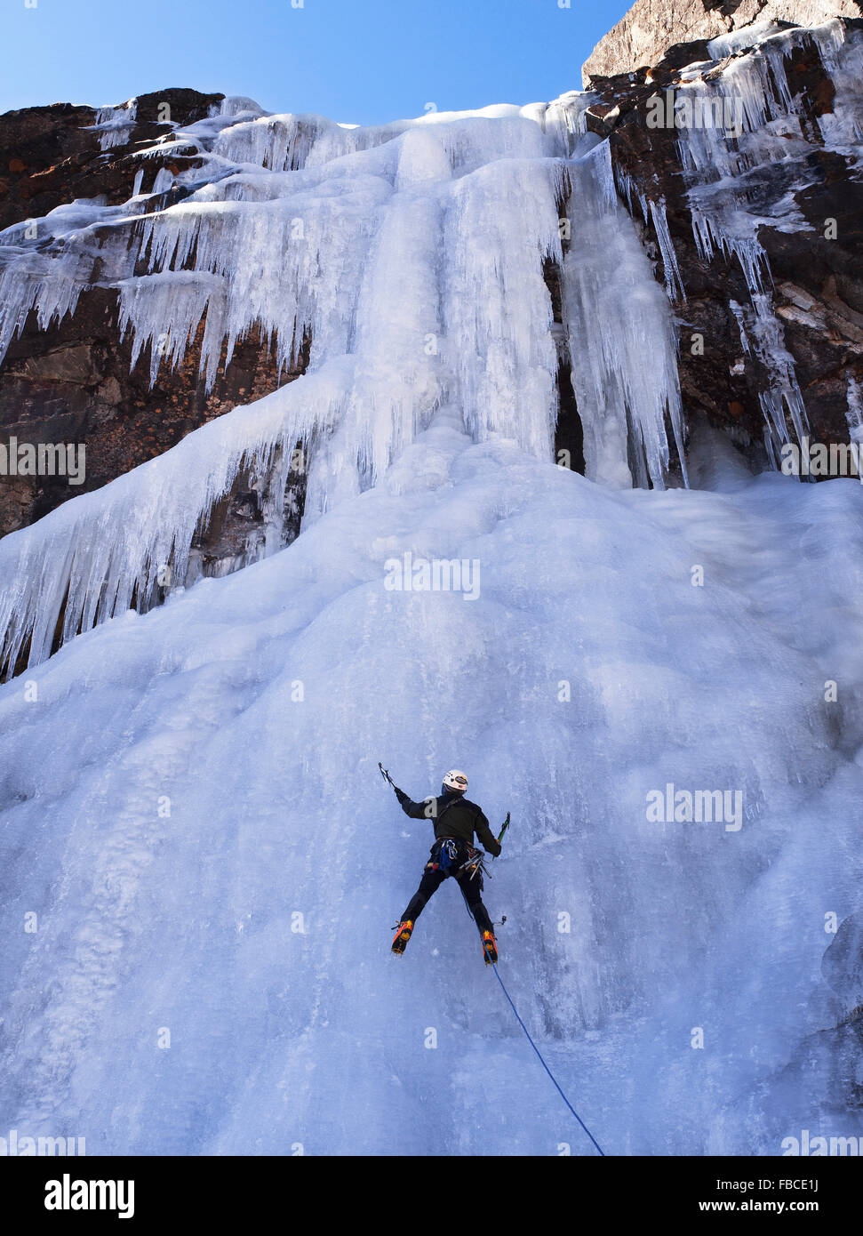 Waterfall ice climbing, Khumbu valley Nepal Stock Photo - Alamy