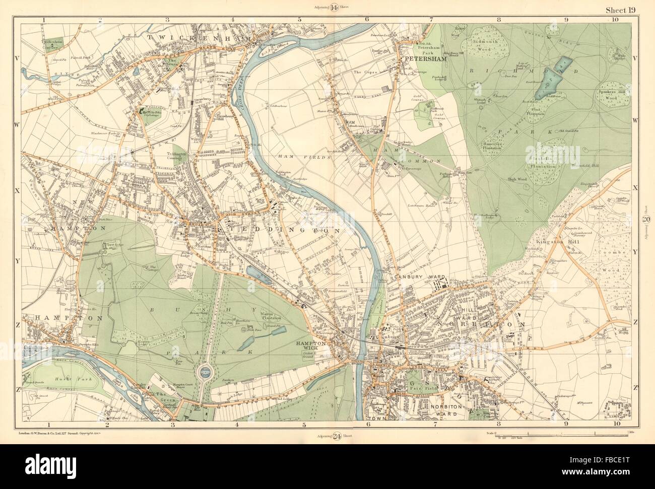 Vintage twickenham map hi-res stock photography and images - Alamy
