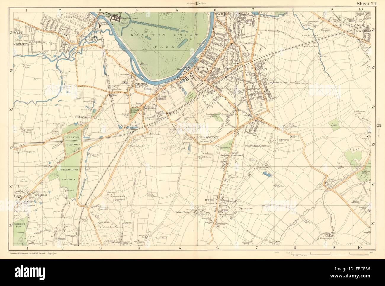 SURBITON & ESHER Hampton Court East Molesey Thames Ditton Hook. BACON ...