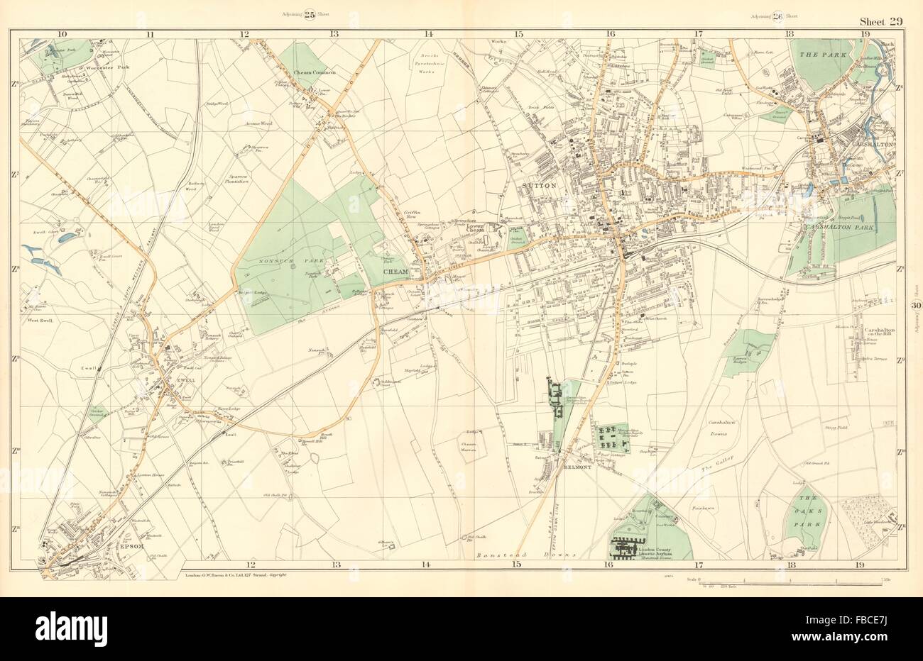 Map of epsom hi-res stock photography and images - Alamy