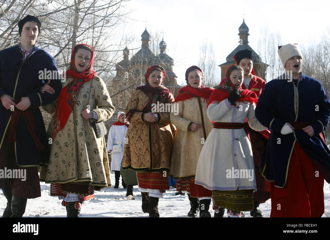 Kiev, Ukraine. 4th Dec, 2015. Ukrainians, wearing traditional costumes ...