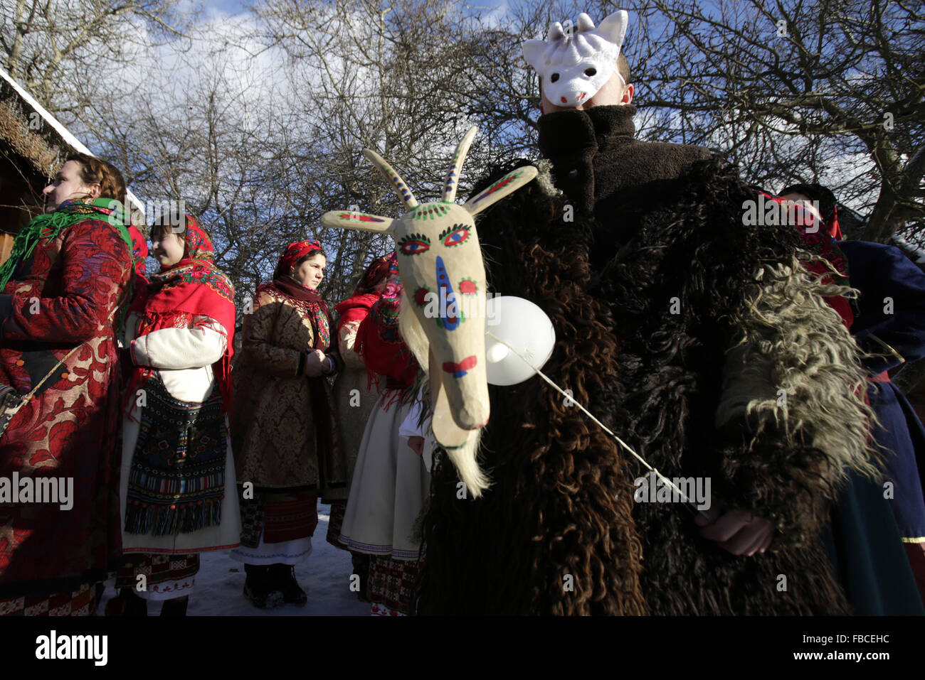 Kiev, Ukraine. 4th Dec, 2015. Ukrainians, wearing traditional costumes ...