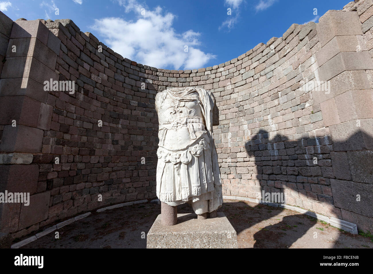 Headless torso, part of a statue of the emperor Trajan at Pergamon ...