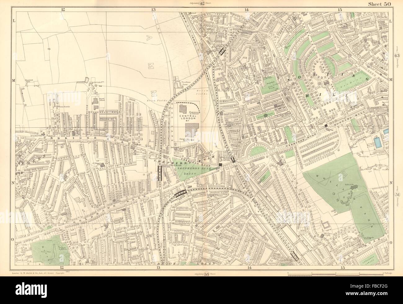 NOTTING HILL SHEPHERDS BUSH Kensington White City Holland Park, 1903 ...