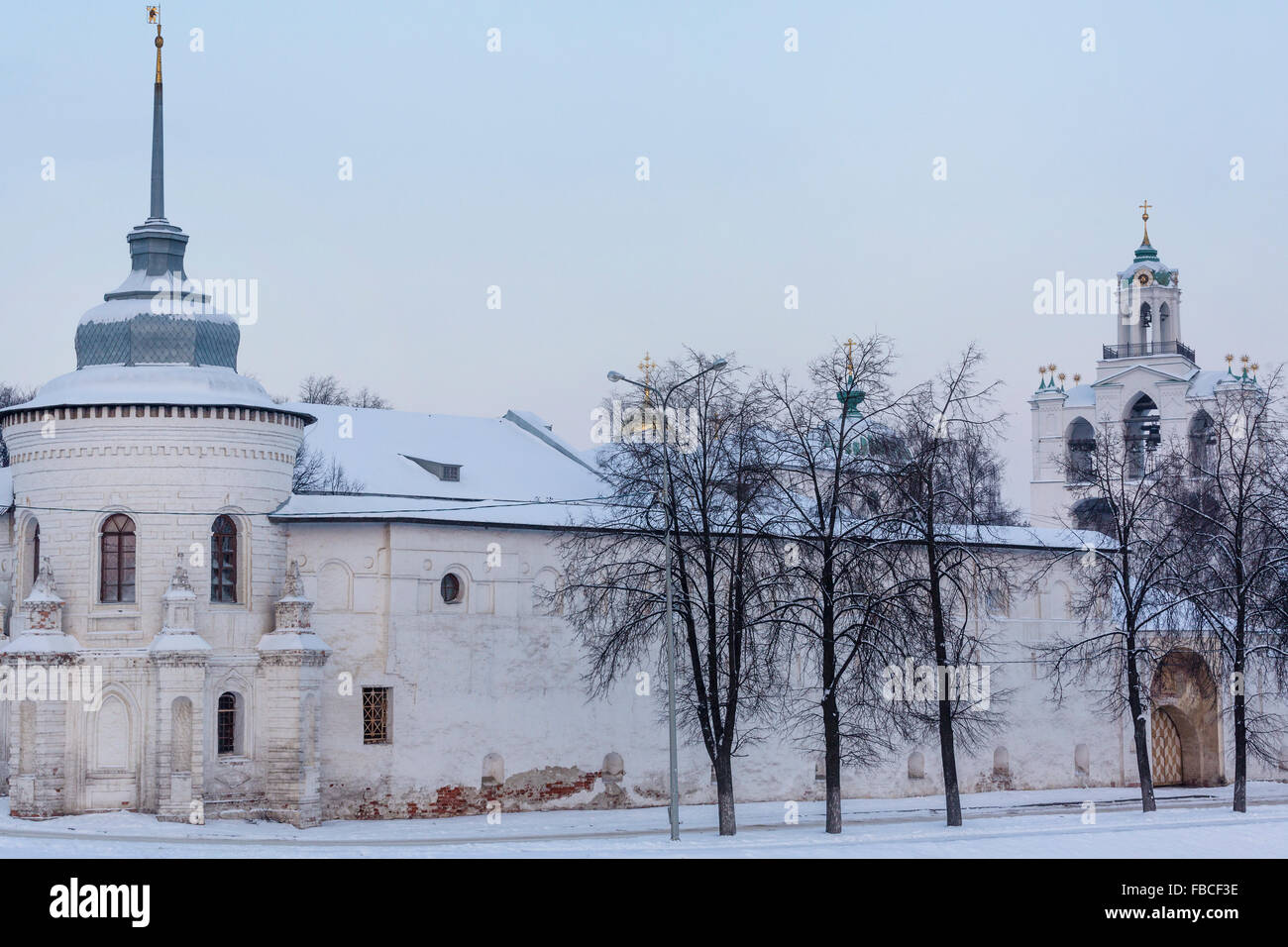 Winter view south-west tower and the walls of the Holy Transfiguration ...