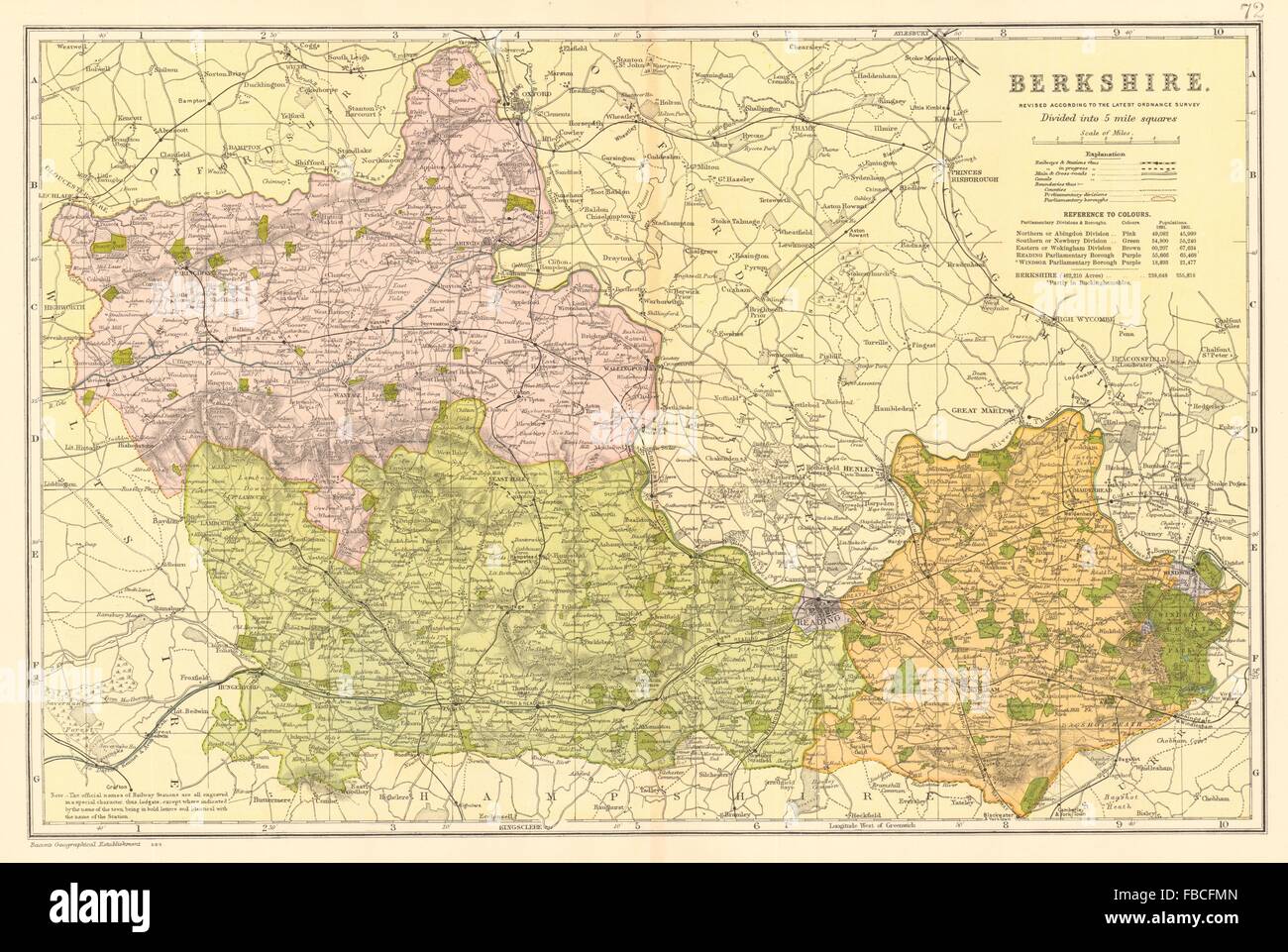 Berkshire county map hi-res stock photography and images - Alamy