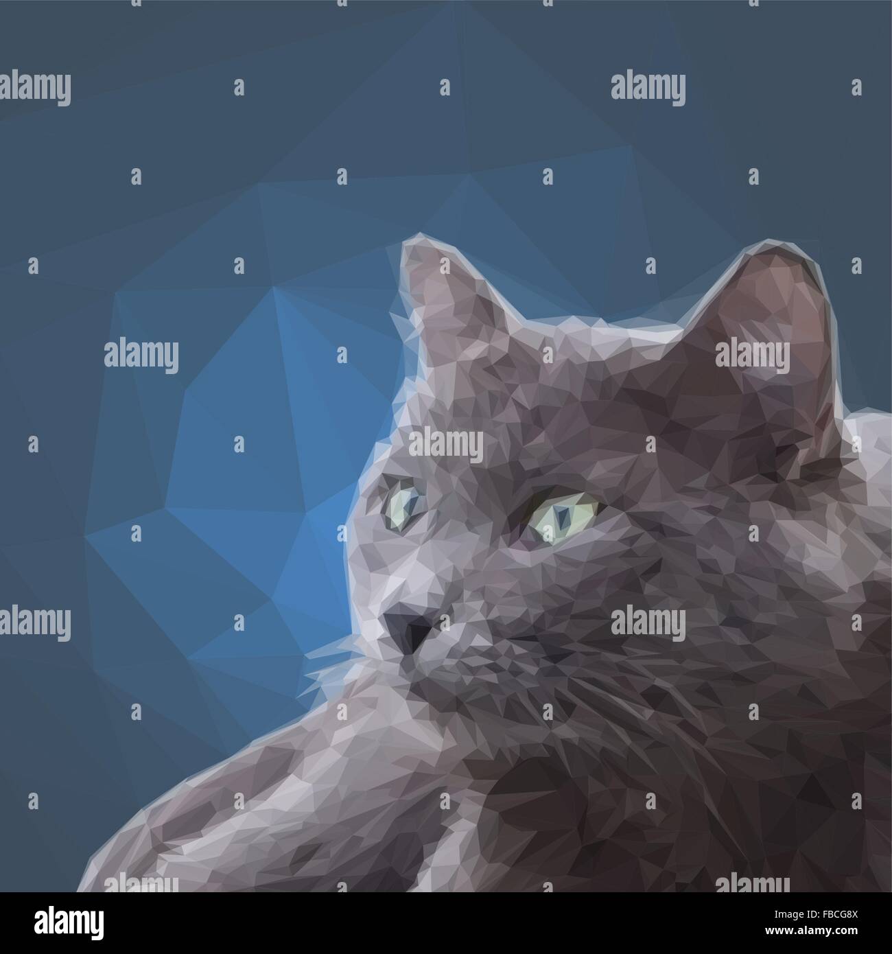 Low poly design triangular gray cat polygon Stock Vector Image & Art ...