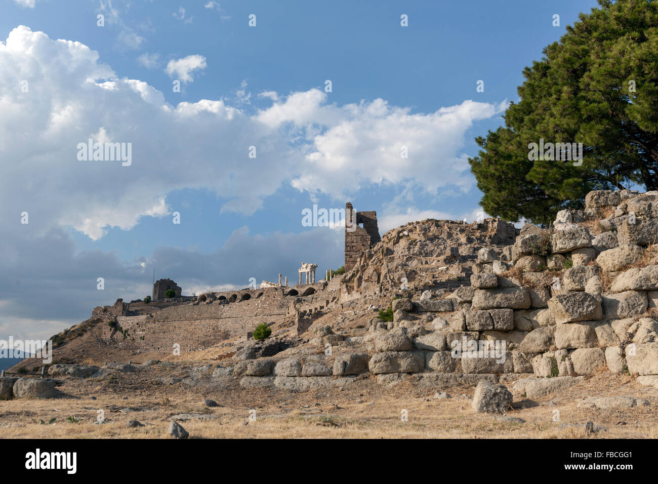 Zeus Altar ruins at Pergamon Acropolis, an ancient Greek city actually ...
