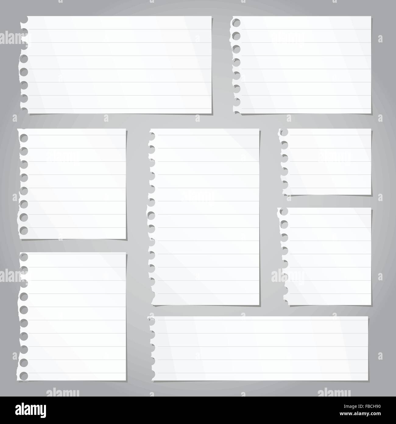 Pieces of torn gray lined note paper Stock Vector Image & Art - Alamy