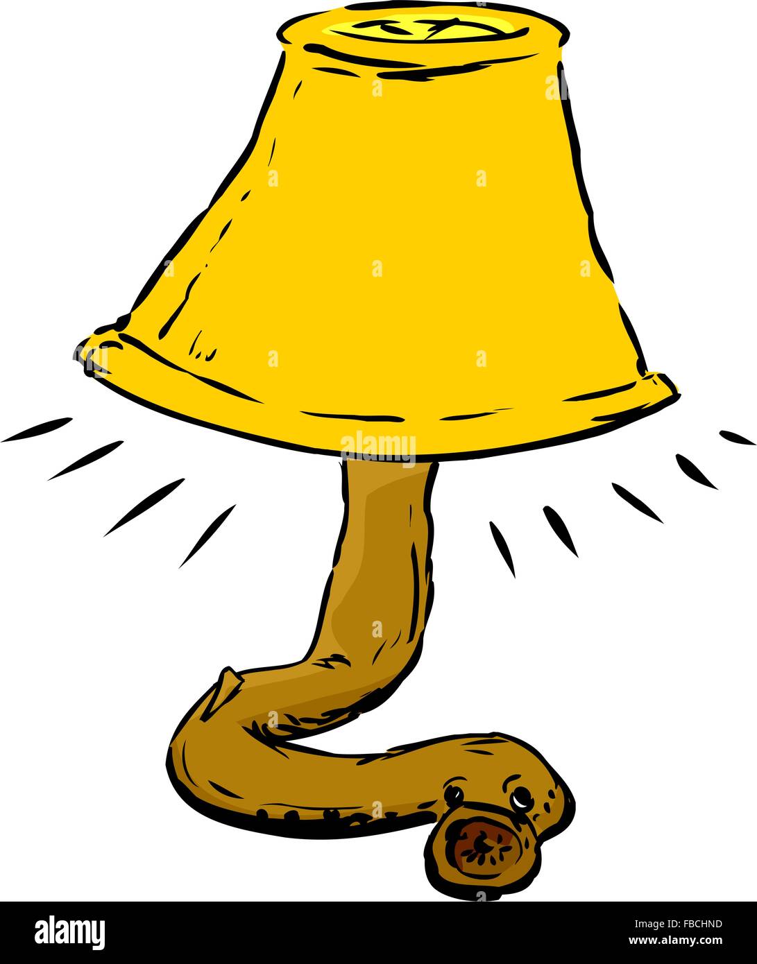 Single cartoon lamprey eel fish portrayed as lamp with light rays Stock ...