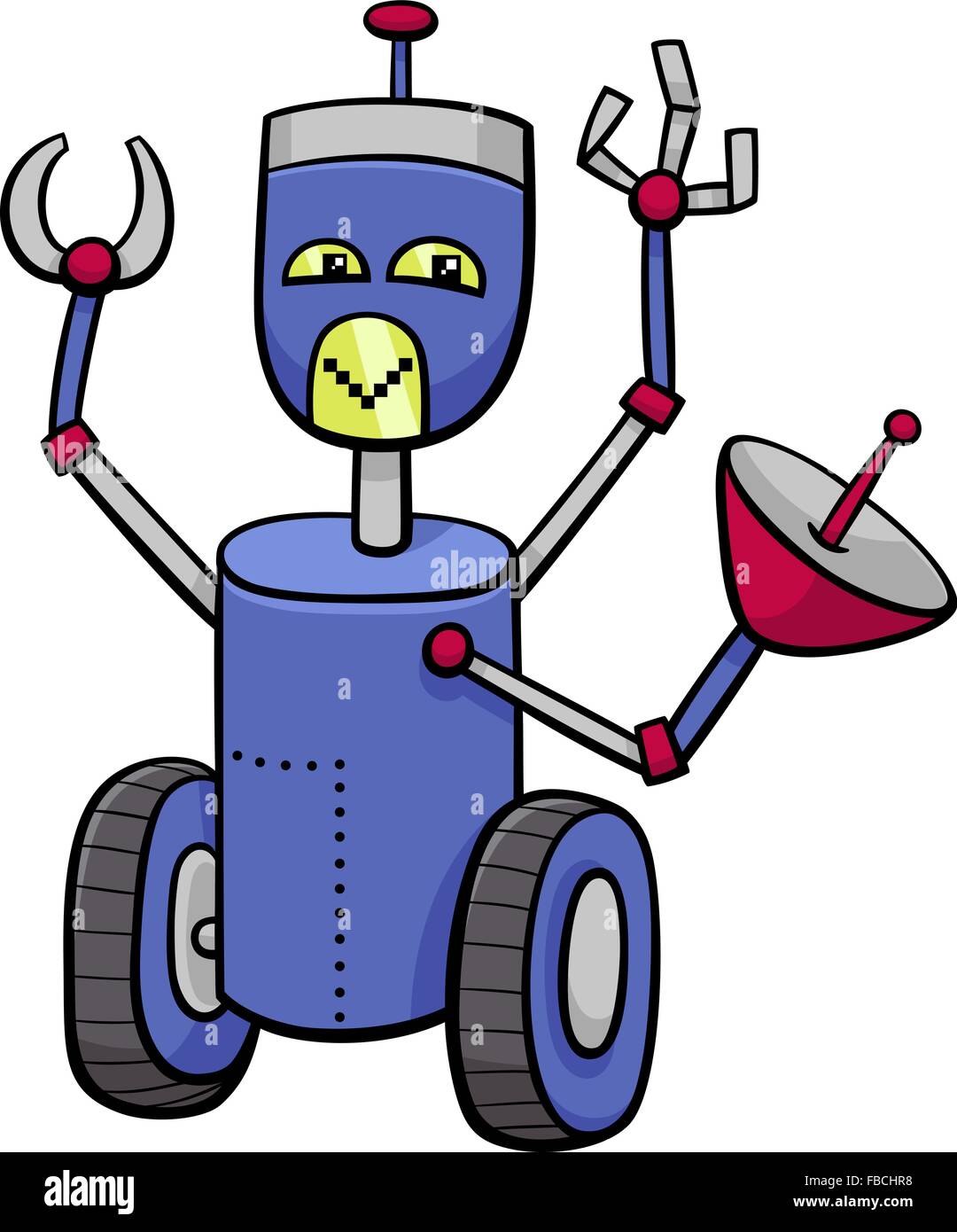 Cartoon Illustration of Robot or Droid Comic Character Stock Vector ...