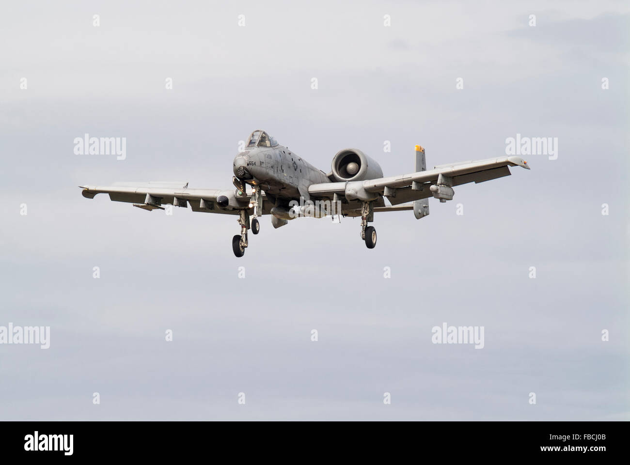USAF A-10 Warthog aircraft of the 81st Fighter Squadron on approach to ...